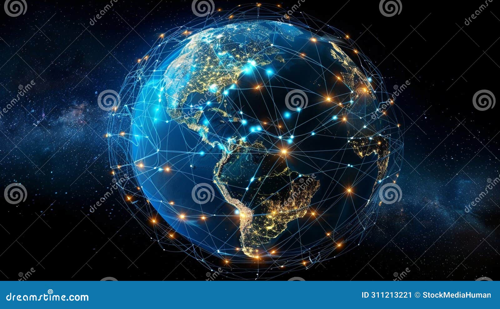 Globe Earth Interconnected Global Visualization Whole Planet Stock ...