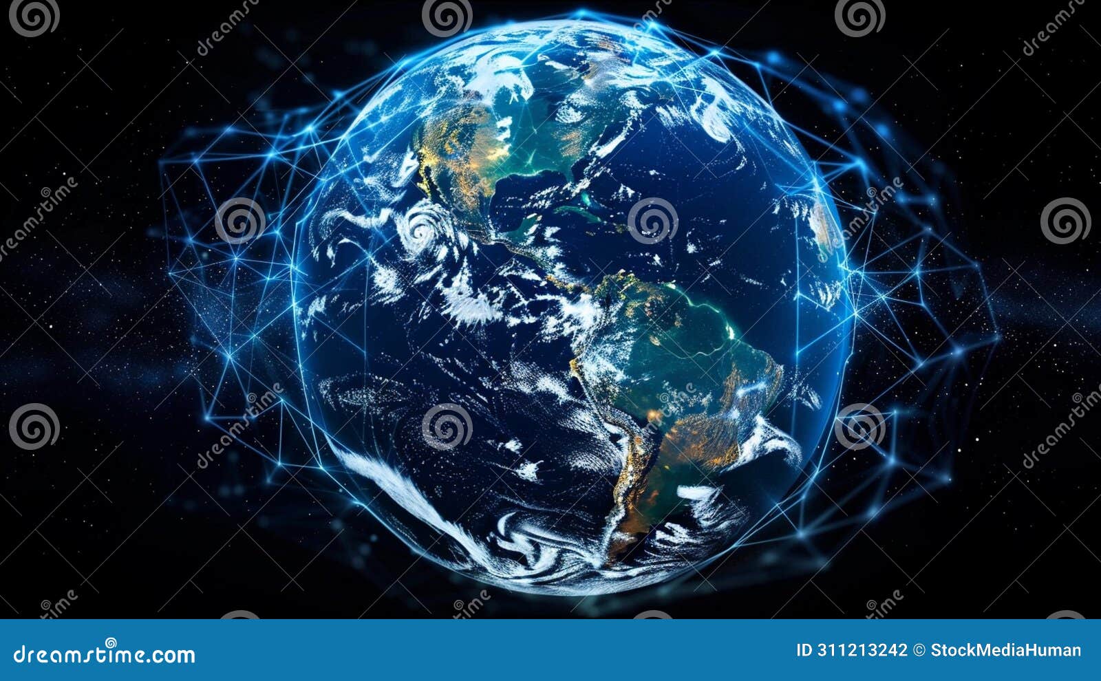 Globe Earth Interconnected Global Visualization Whole Planet Stock ...