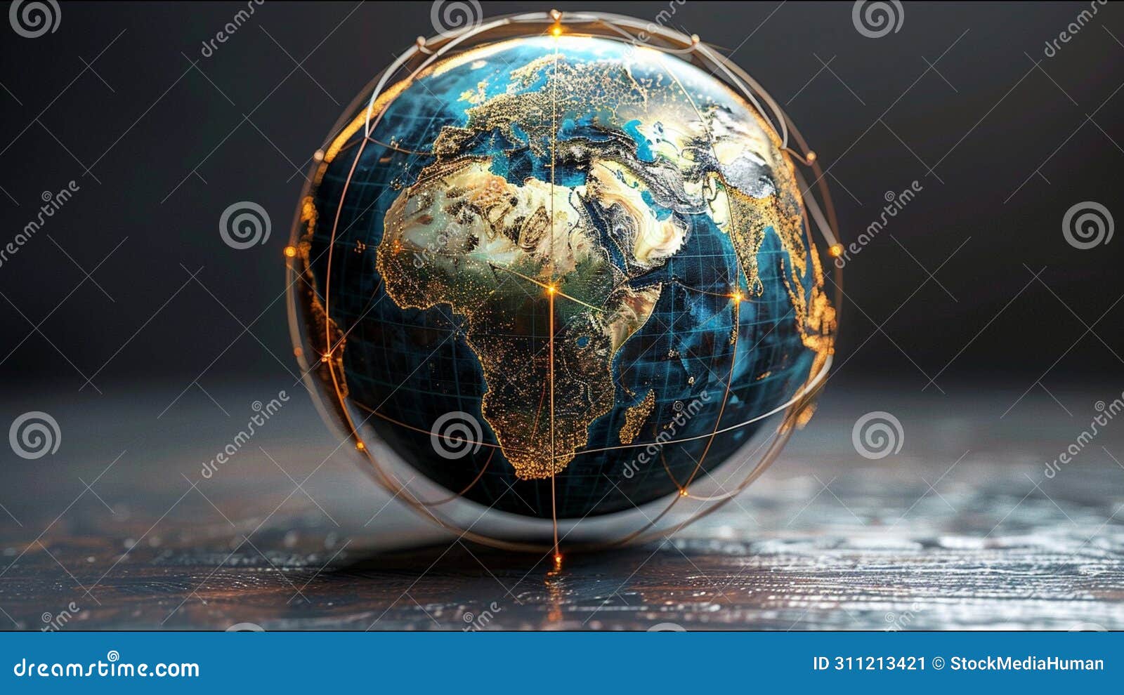 Globe Earth Interconnected Global Visualization Whole Planet Stock ...