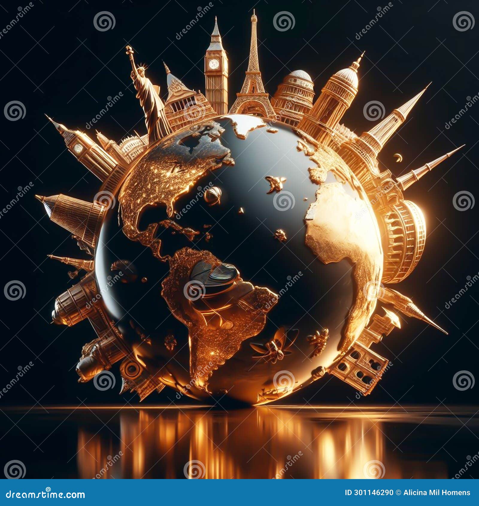 World Attractions Line Icons Signs Set. Design Collection Of Sites ...