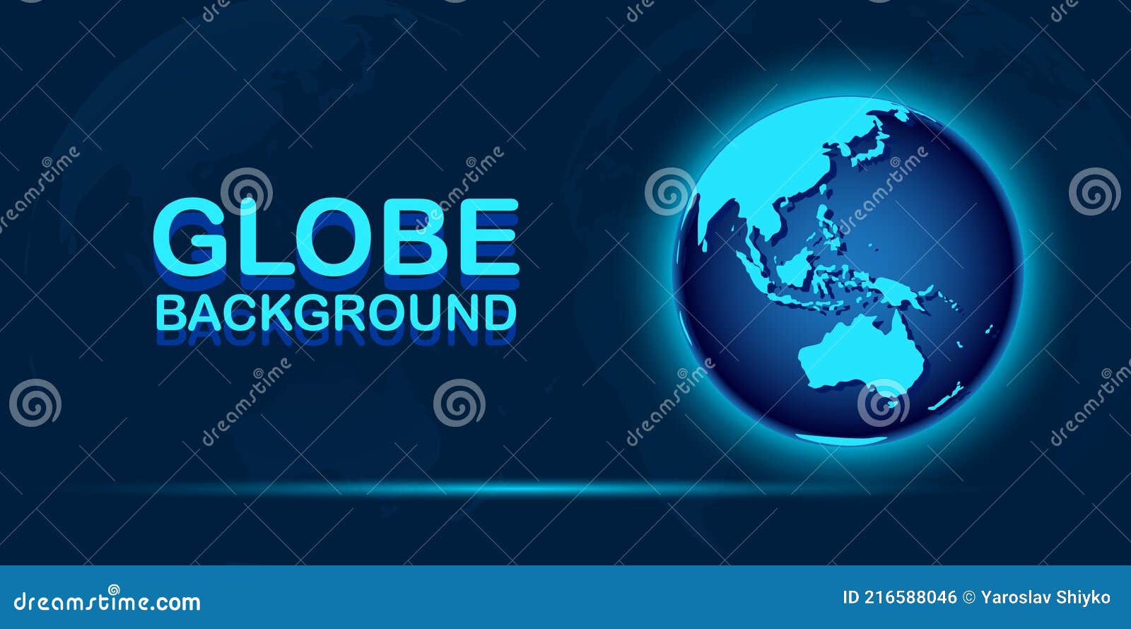 Globe Earth Map on Abstract Digital Blue Background Stock Vector ...