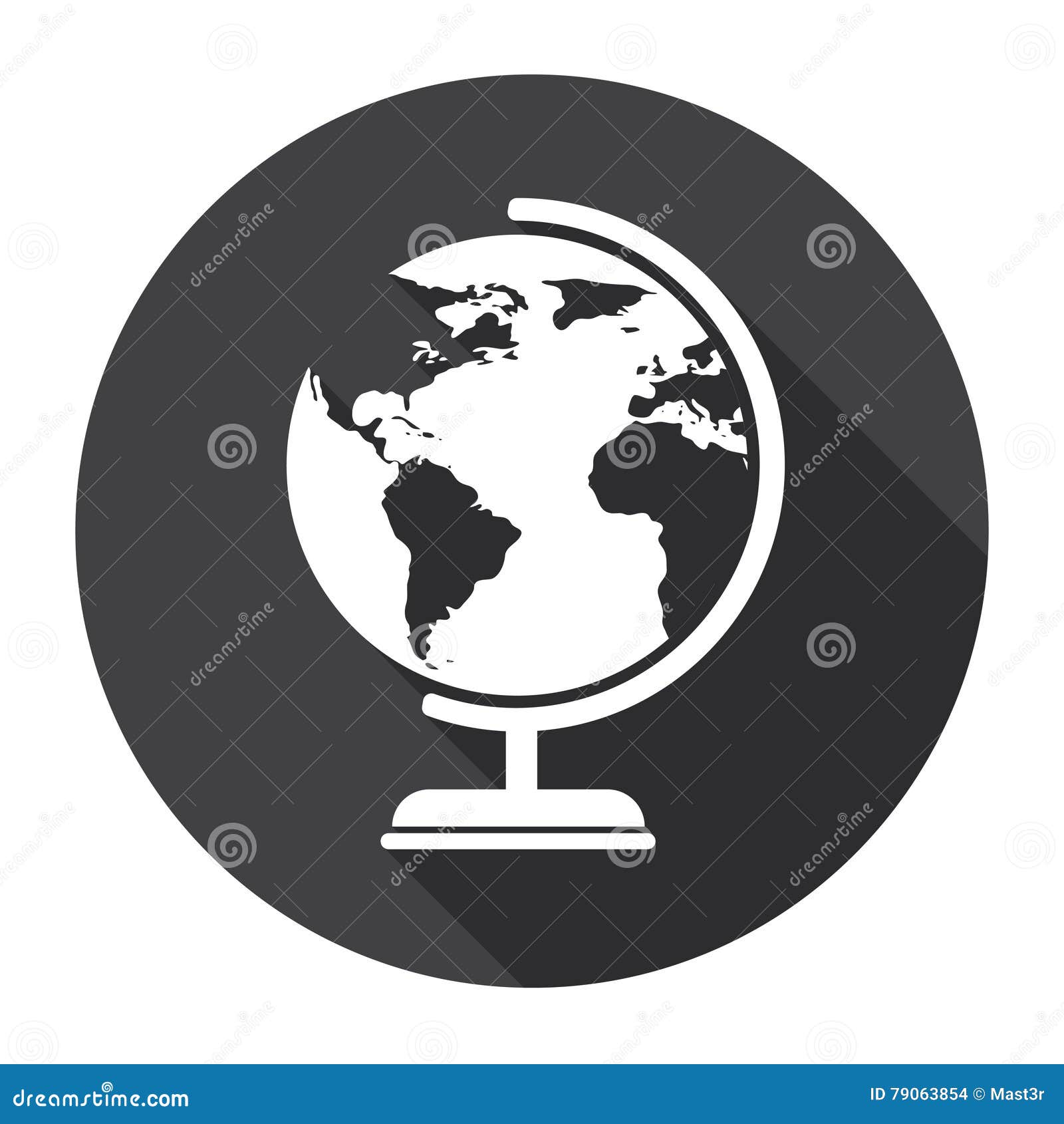 Globe Earth Model Black Web Icon Geography Concept Stock Vector ...