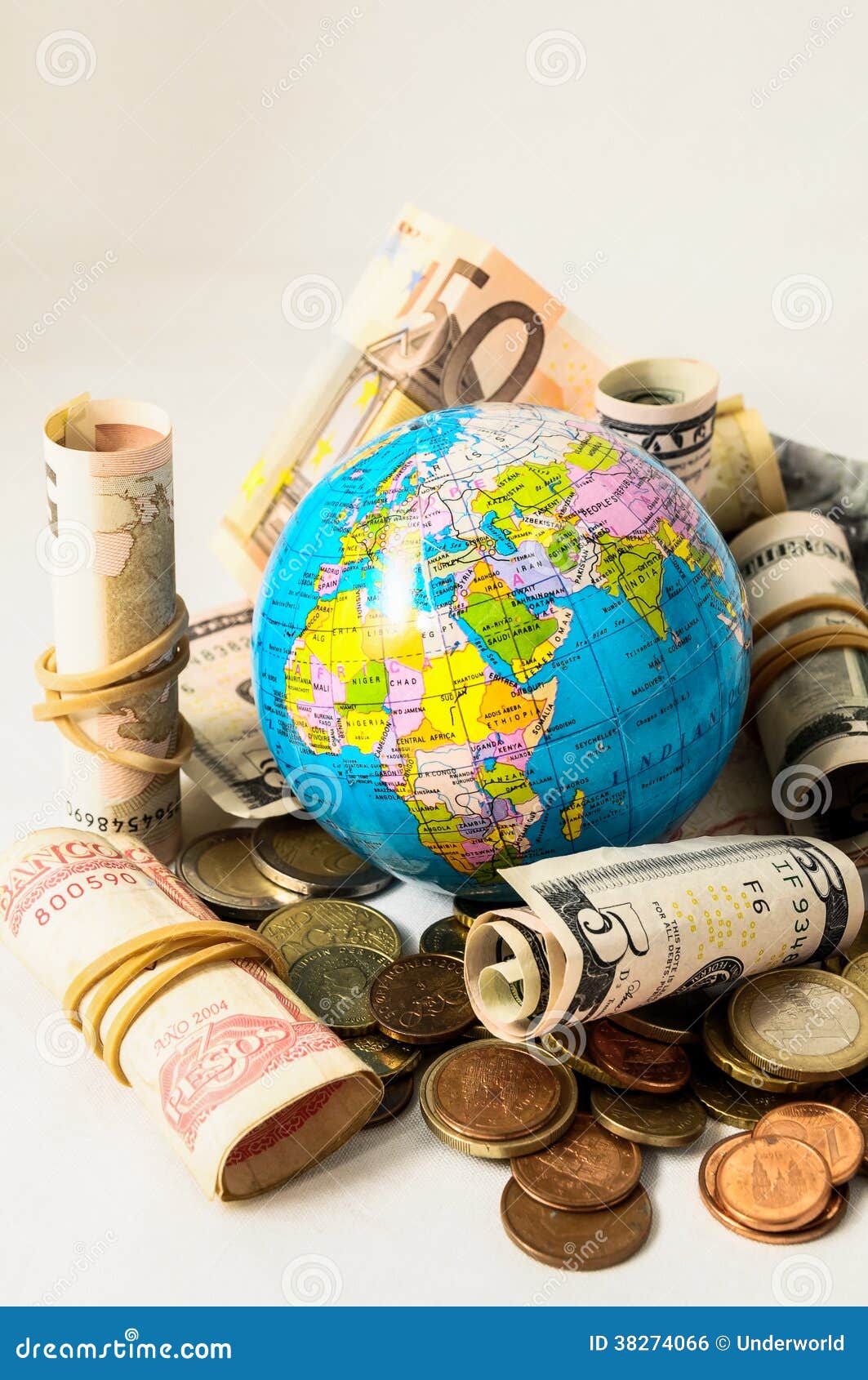 Globe Earth and Money stock photo. Image of money, globe - 38274066