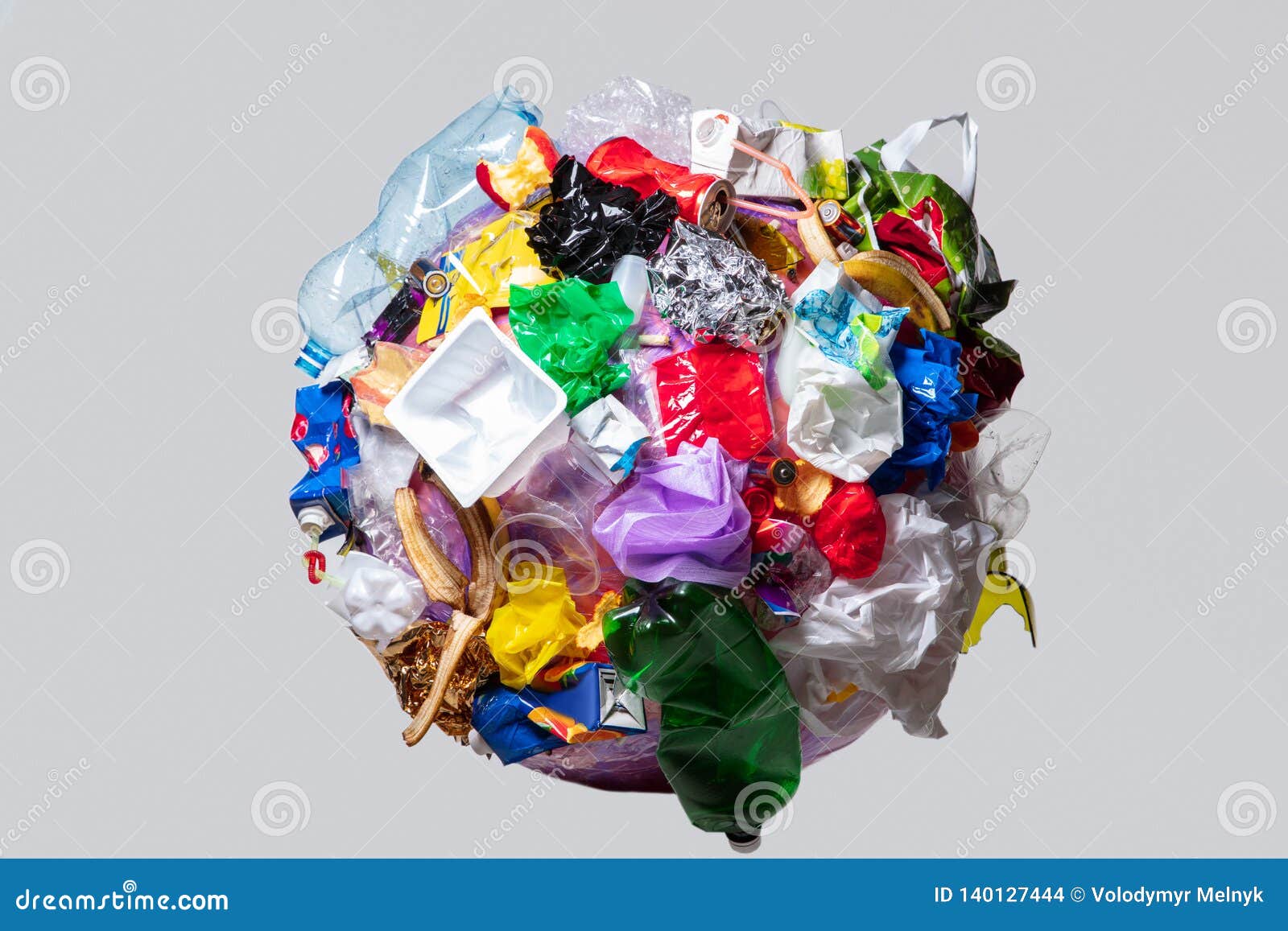 A Globe of the Earth with Trash Over White Background, the Concept of ...