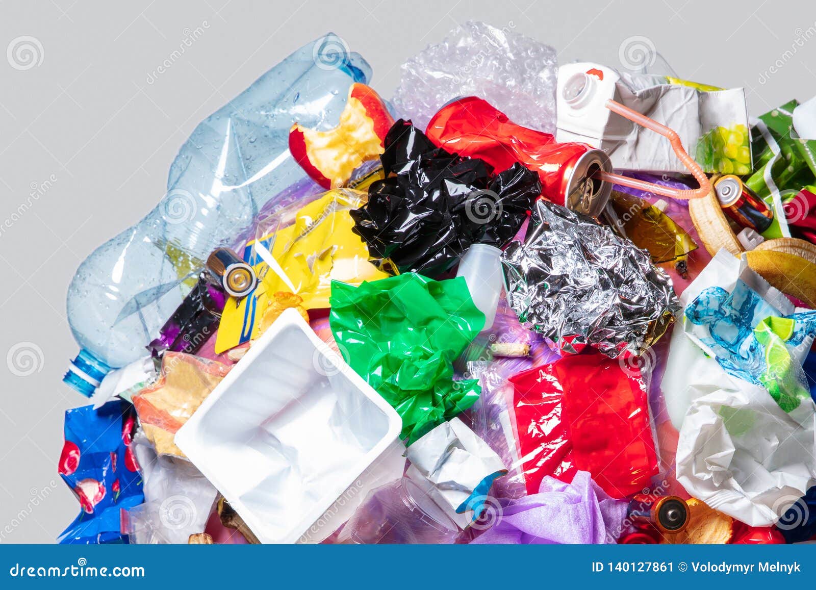 A Globe of the Earth with Trash Over White Background, the Concept of ...