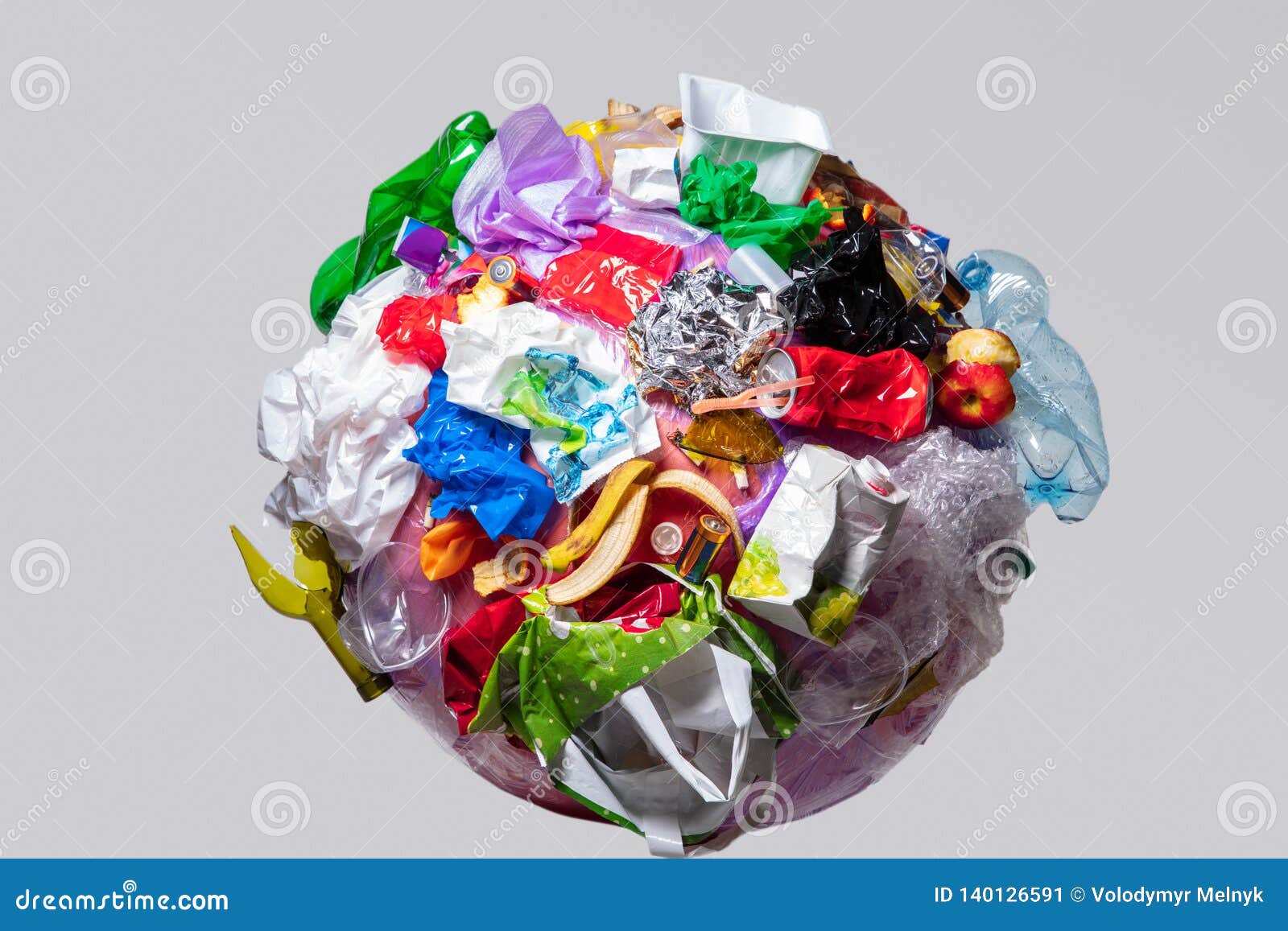 A Globe of the Earth with Trash Over White Background, the Concept of ...