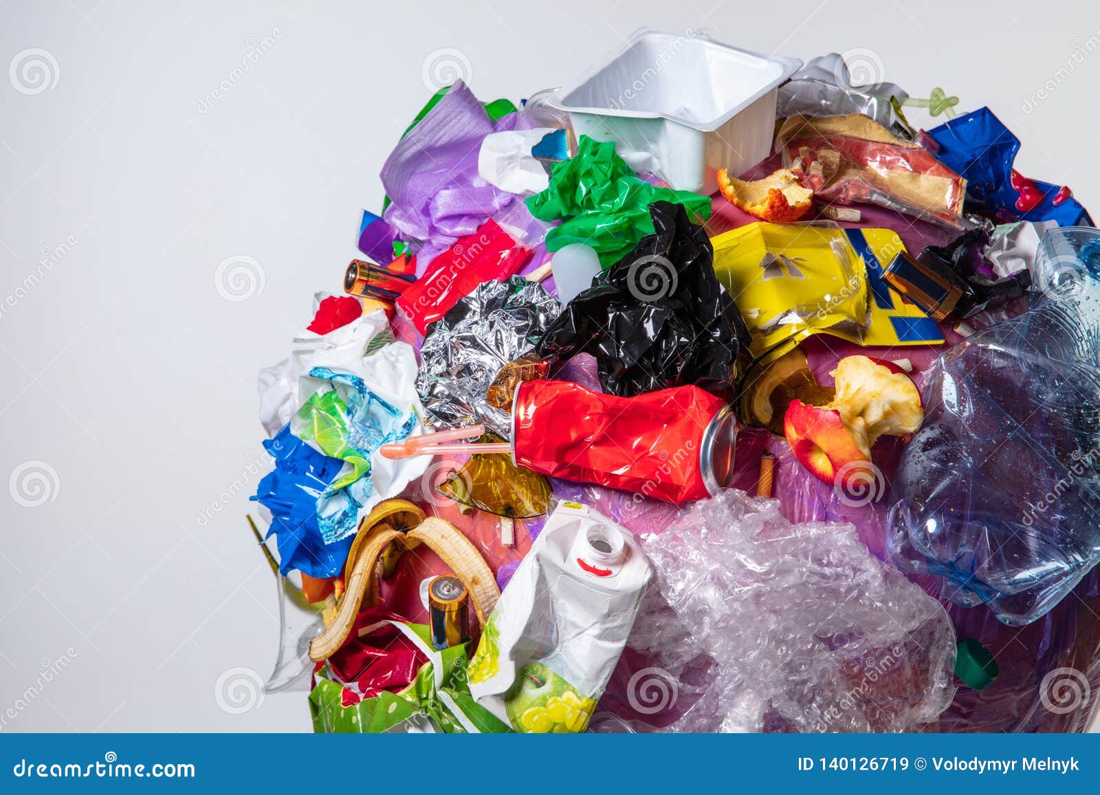 A Globe of the Earth with Trash Over White Background, the Concept of ...