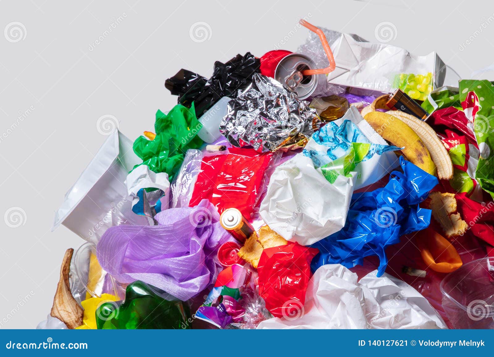 A Globe of the Earth with Trash Over White Background, the Concept of ...