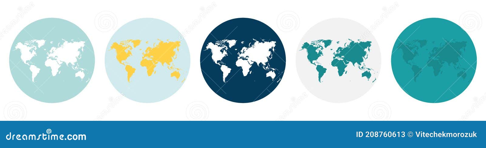 Globe Earth Vector Icons Set Planet Earth Icon. Differents Style of ...