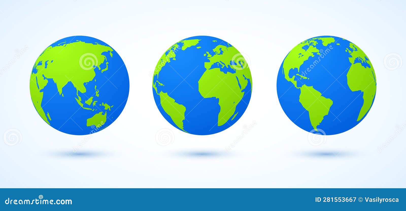 Globe Earth World Vector Map. 3d Blue Transparent Digital Planet Round ...