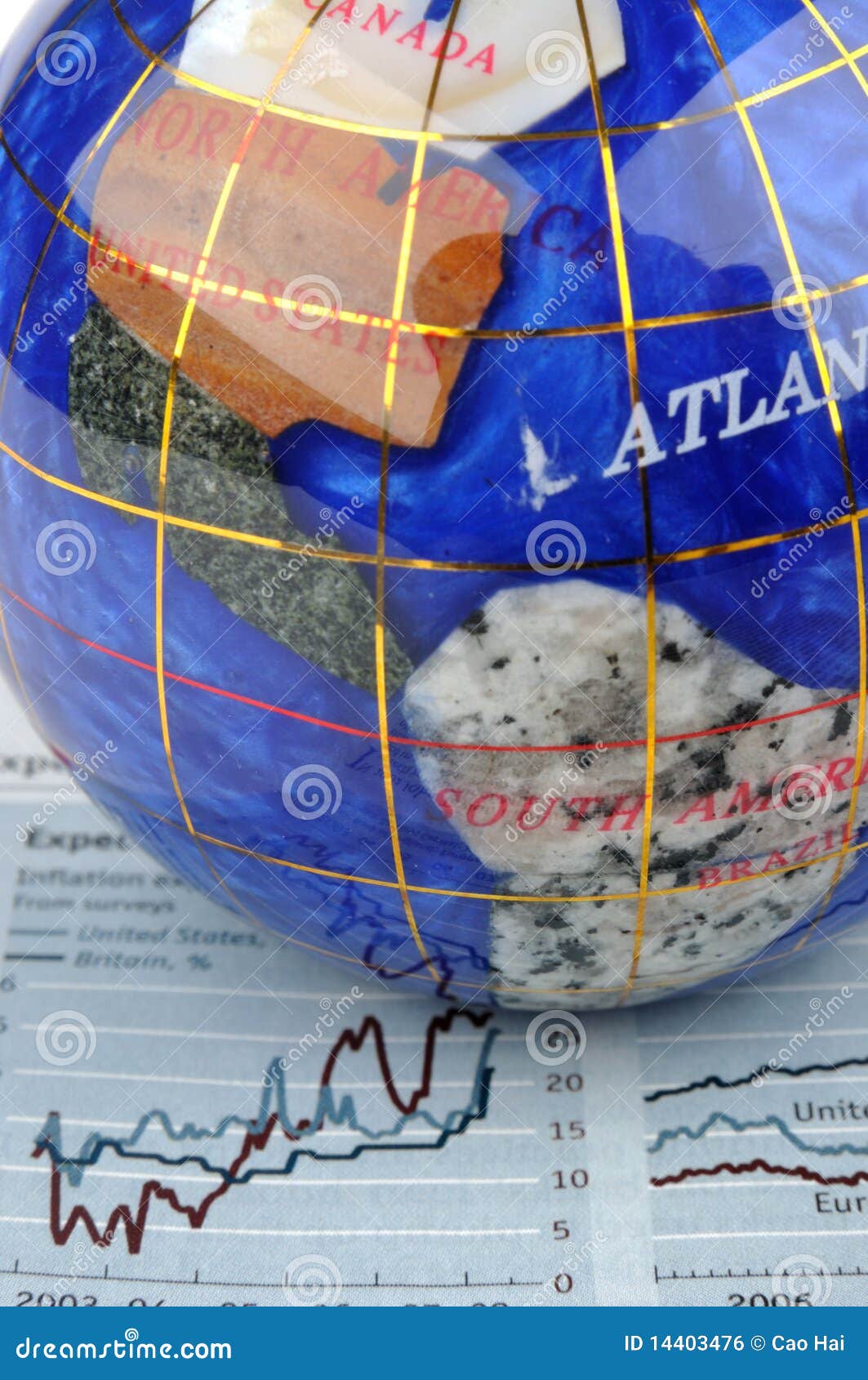 Globe and economy graph stock photo. Image of wide, chart - 14403476