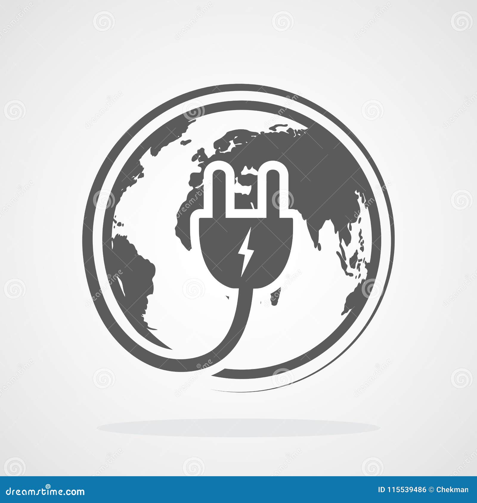 Globe and Electrical Plug Icon. Vector Illustration. Stock Illustration ...