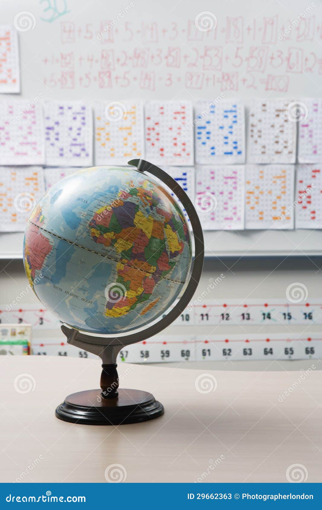 Globe in Elementary Classroom Stock Image - Image of indoors, knowledge ...