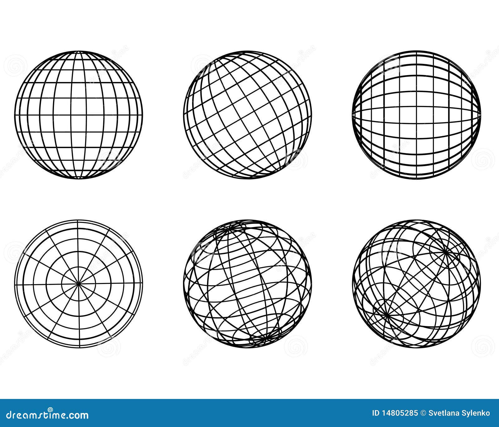 Globe elements-spheres stock vector. Illustration of grid - 14805285