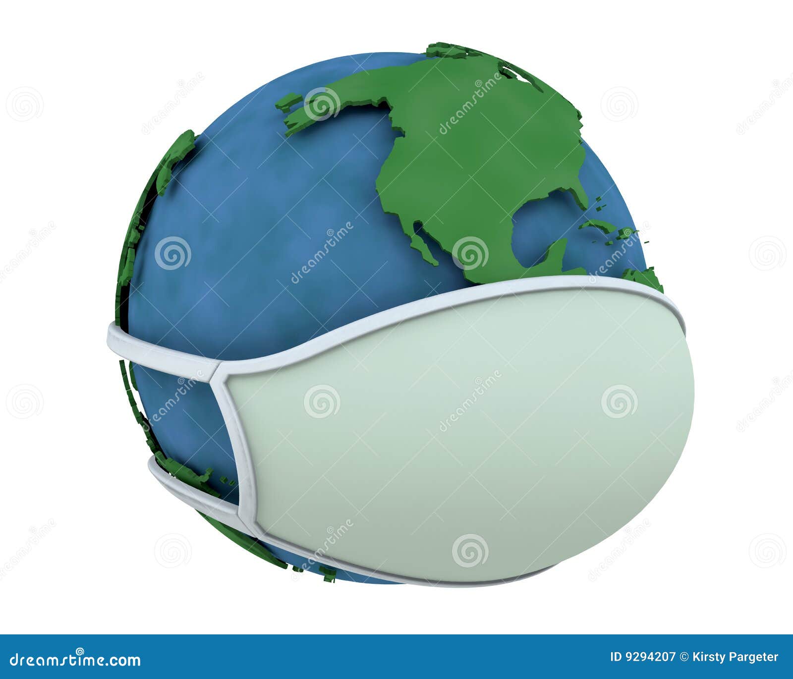 Globe In Face Mask Royalty Free Stock Photography - Image: 9294207