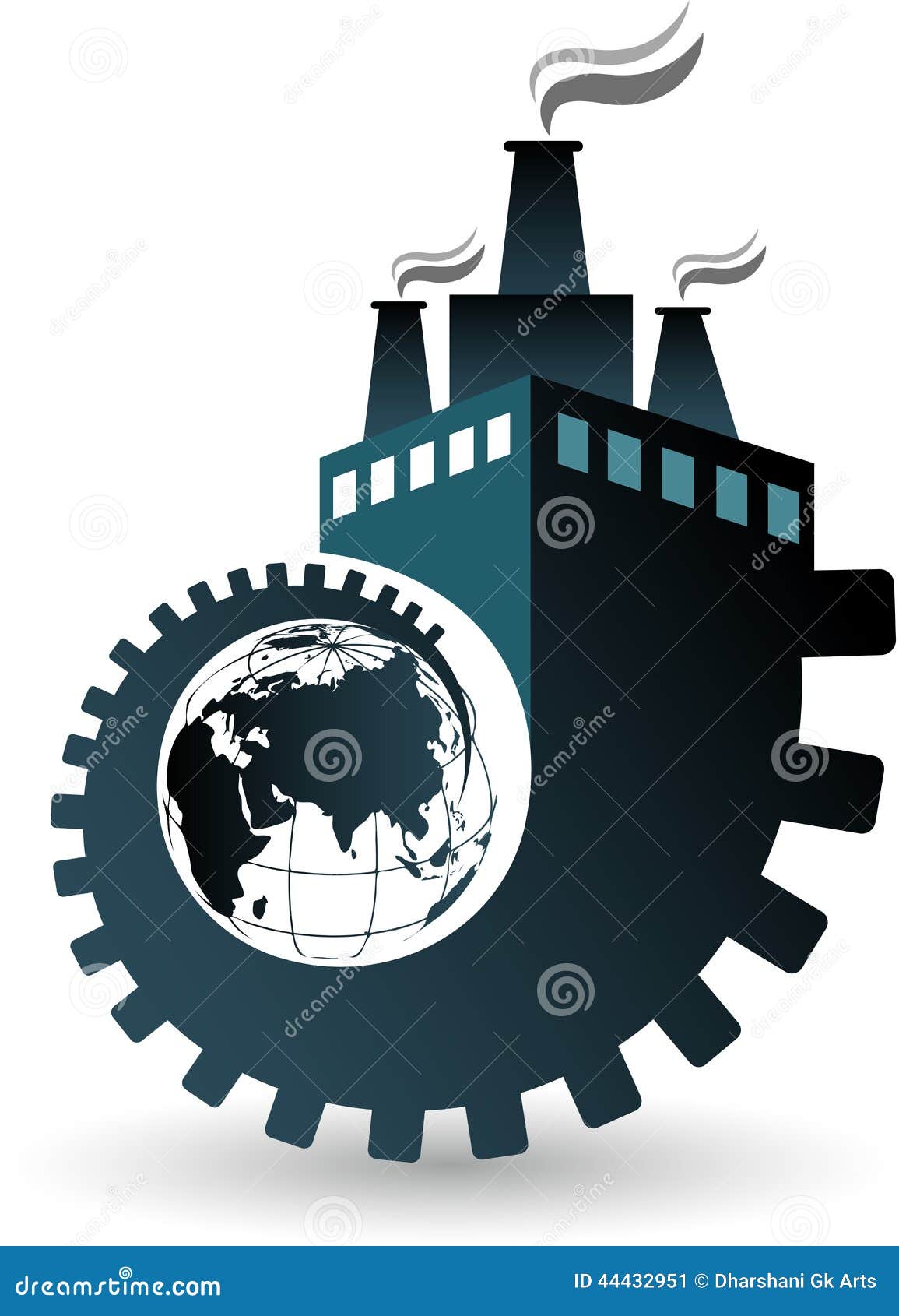 Factory Logo, Leaf Machine Manufacture Symbol, Arrow Process Eco ...