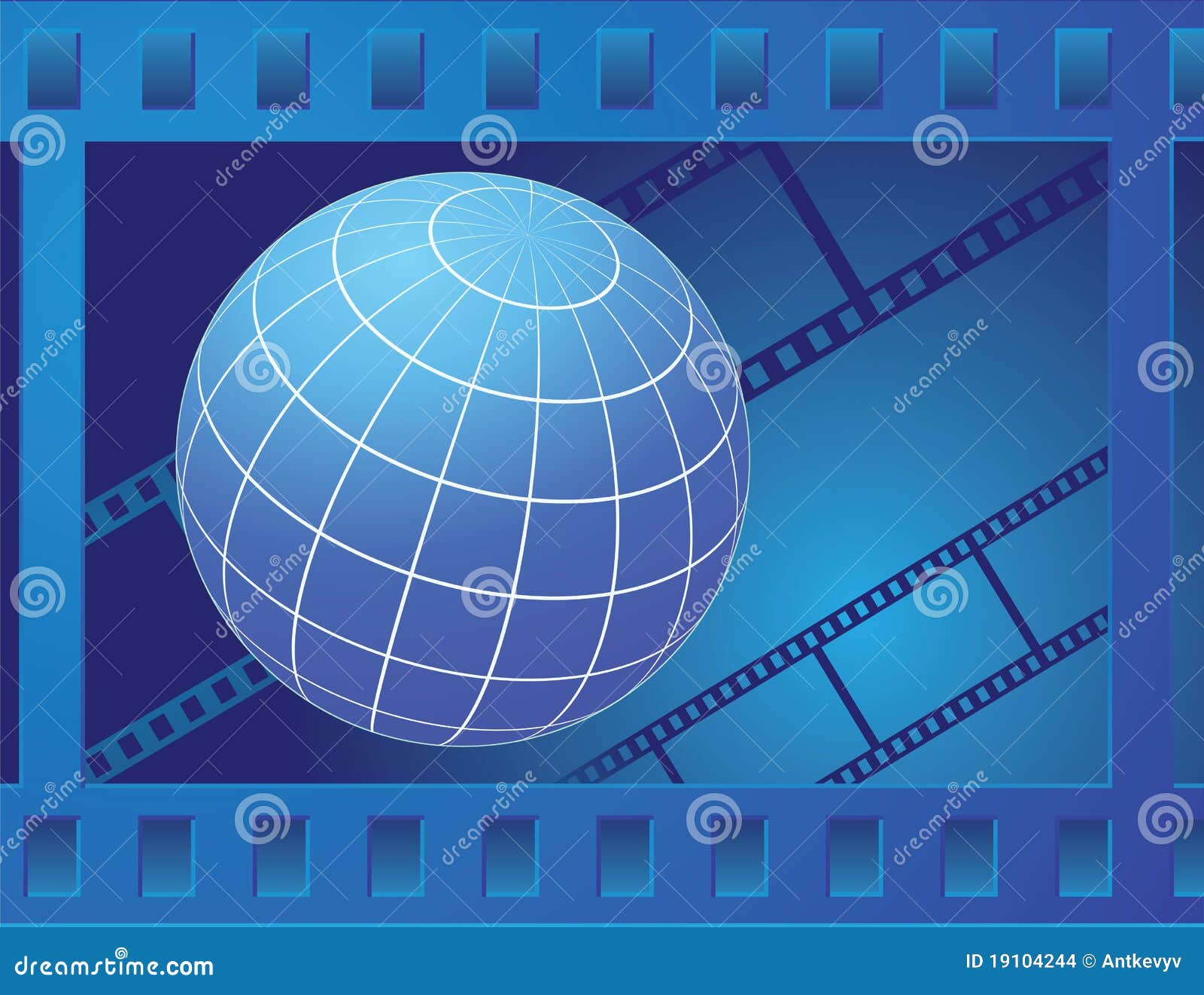 Globe in film frame stock vector. Illustration of earth - 19104244