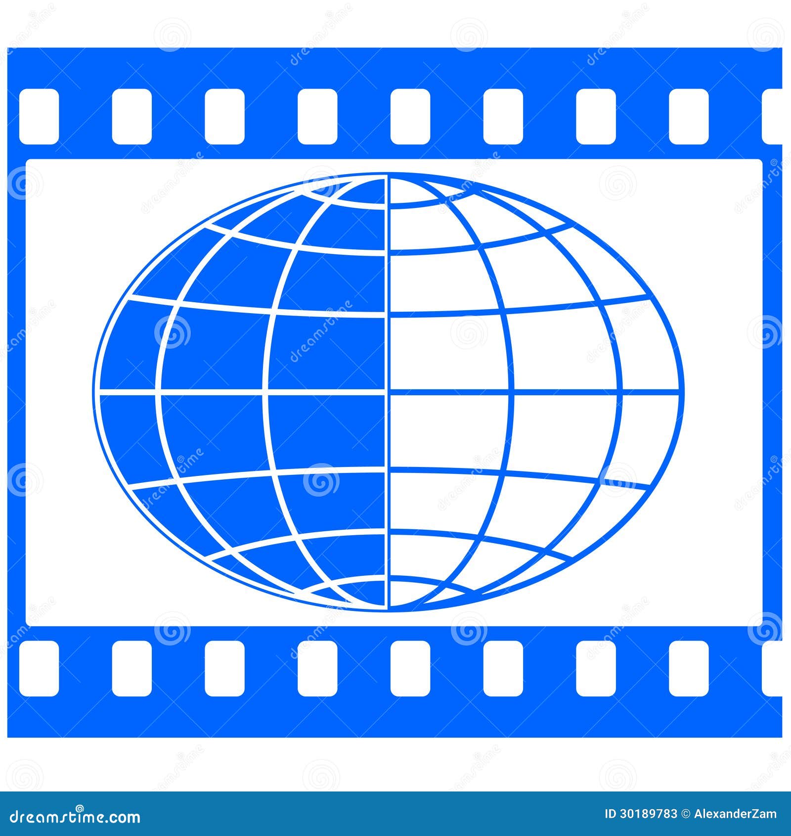 Globe in film frame stock vector. Illustration of cinema - 30189783