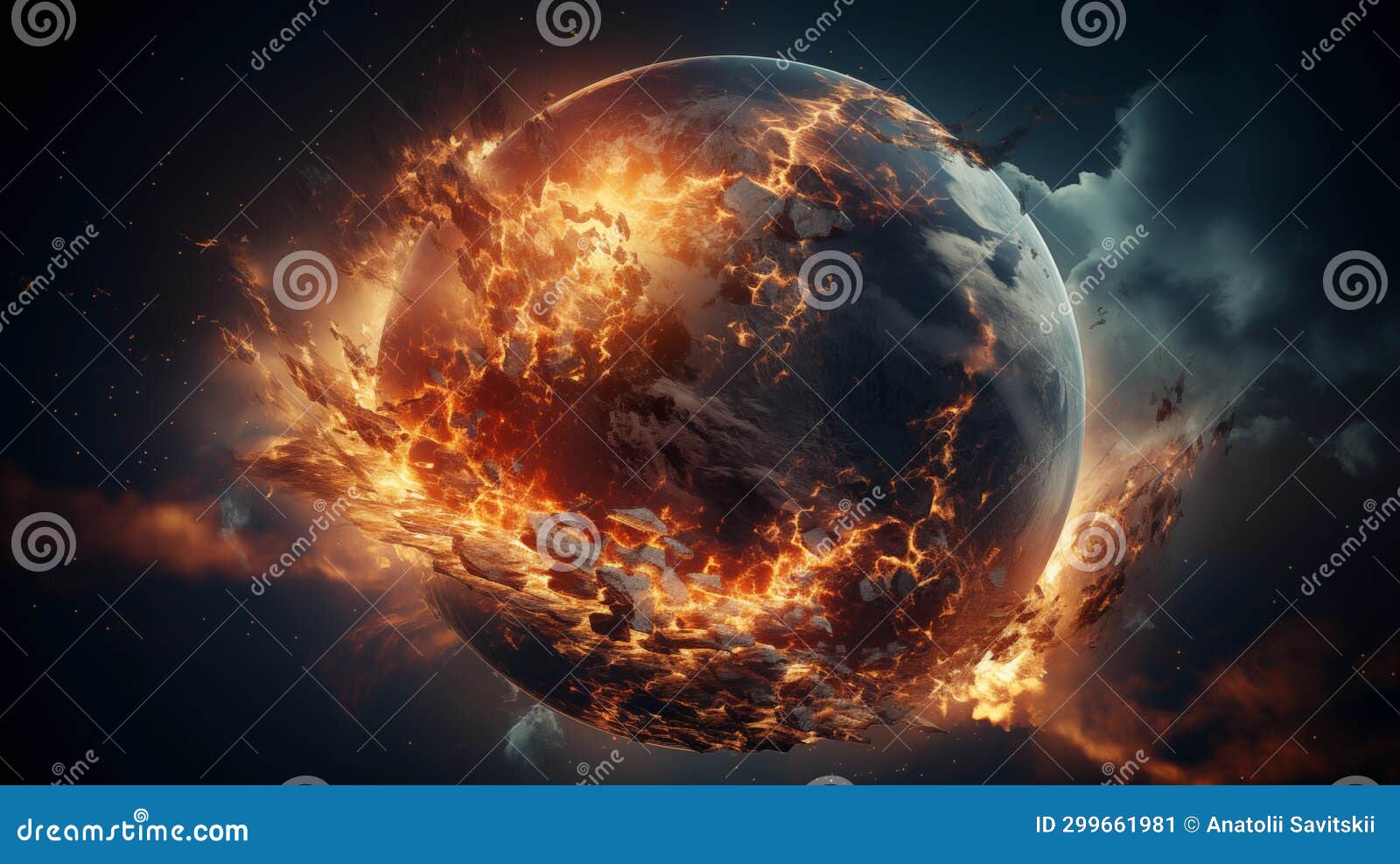 The Globe is on Fire, Global Catastrophe, Explosion of the Earth, End ...