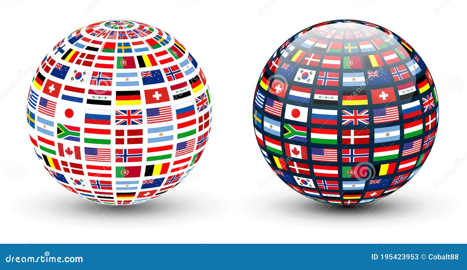 Globe with Flags of the World Stock Vector - Illustration of races ...