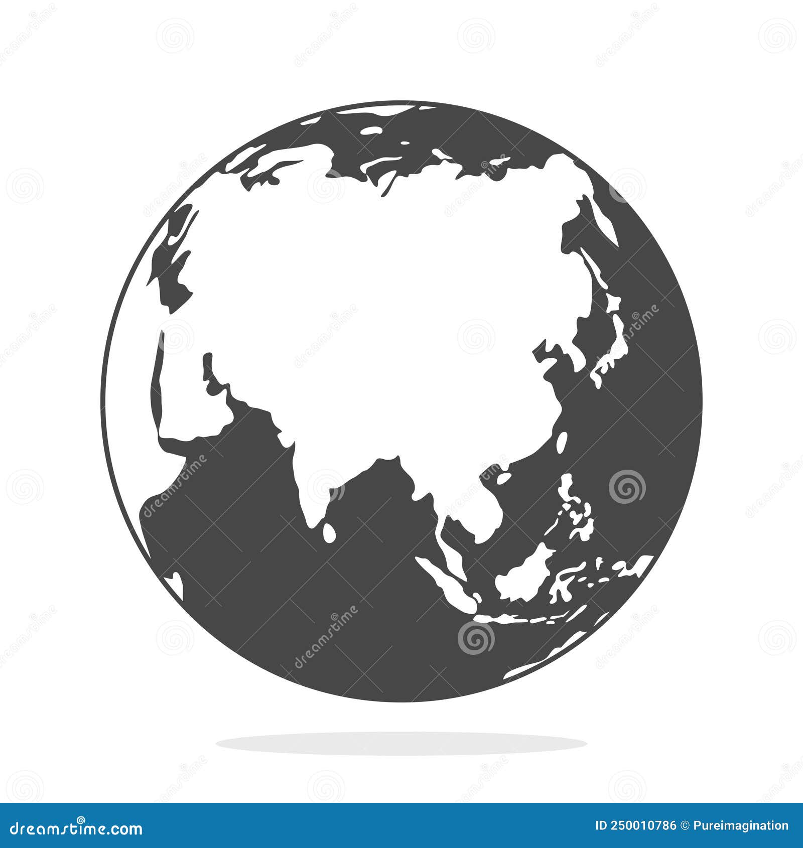 Globe Flat Design Style on White Background Stock Vector - Illustration ...
