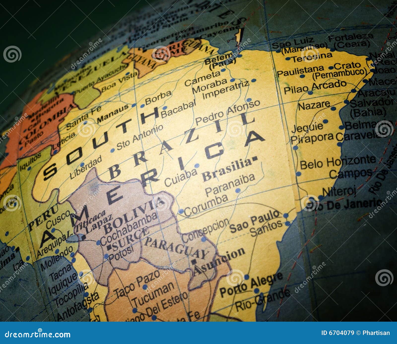 Globe Map Focused On Europe. France, Germany, Greece, Spain, Italy. Map ...