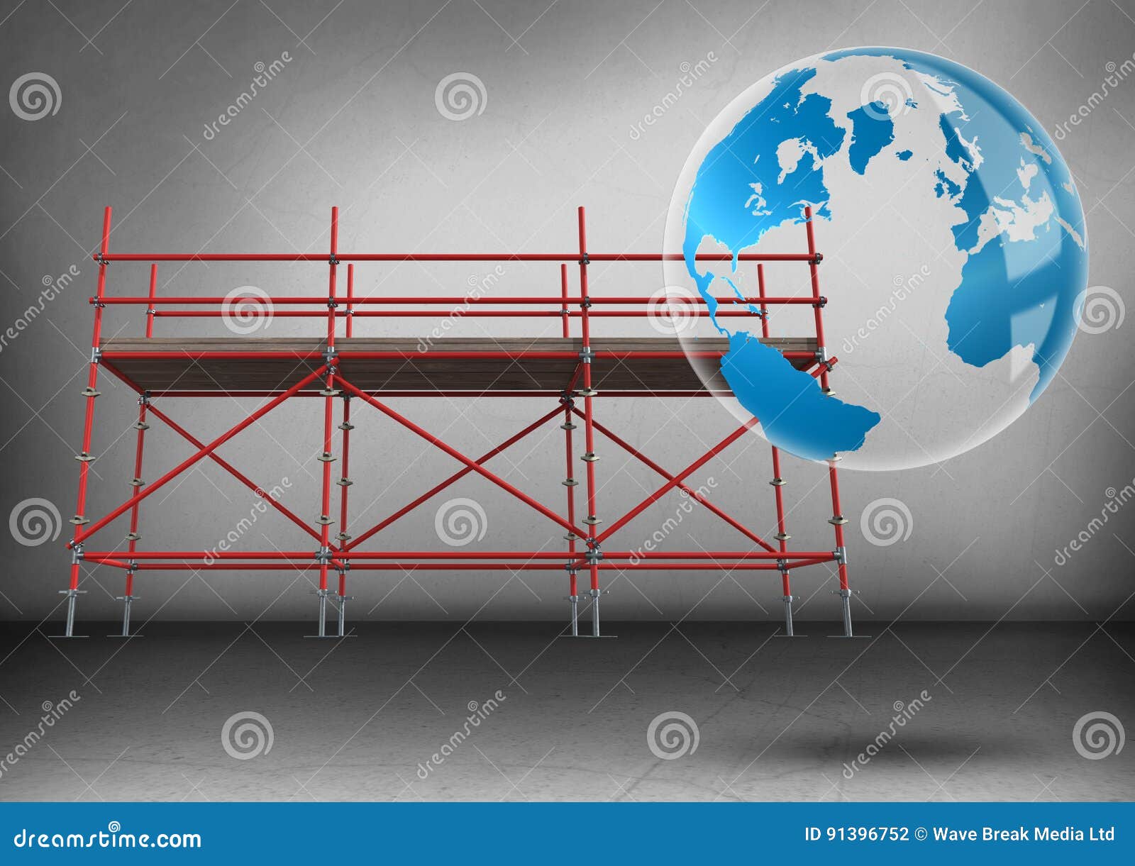 Scaffolding In Front Of A Brick Facade Royalty-Free Stock Image ...