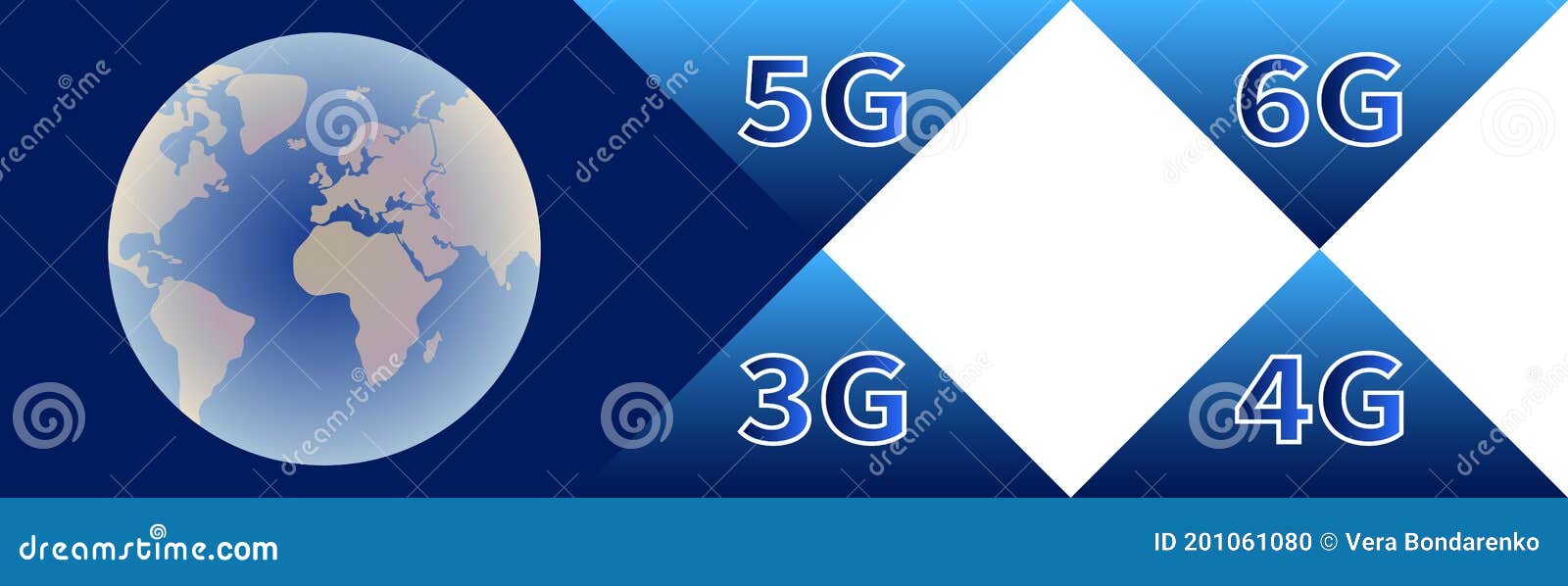 Globe and 3G 4G 5G 6G Global High Speed Network Stock Vector ...