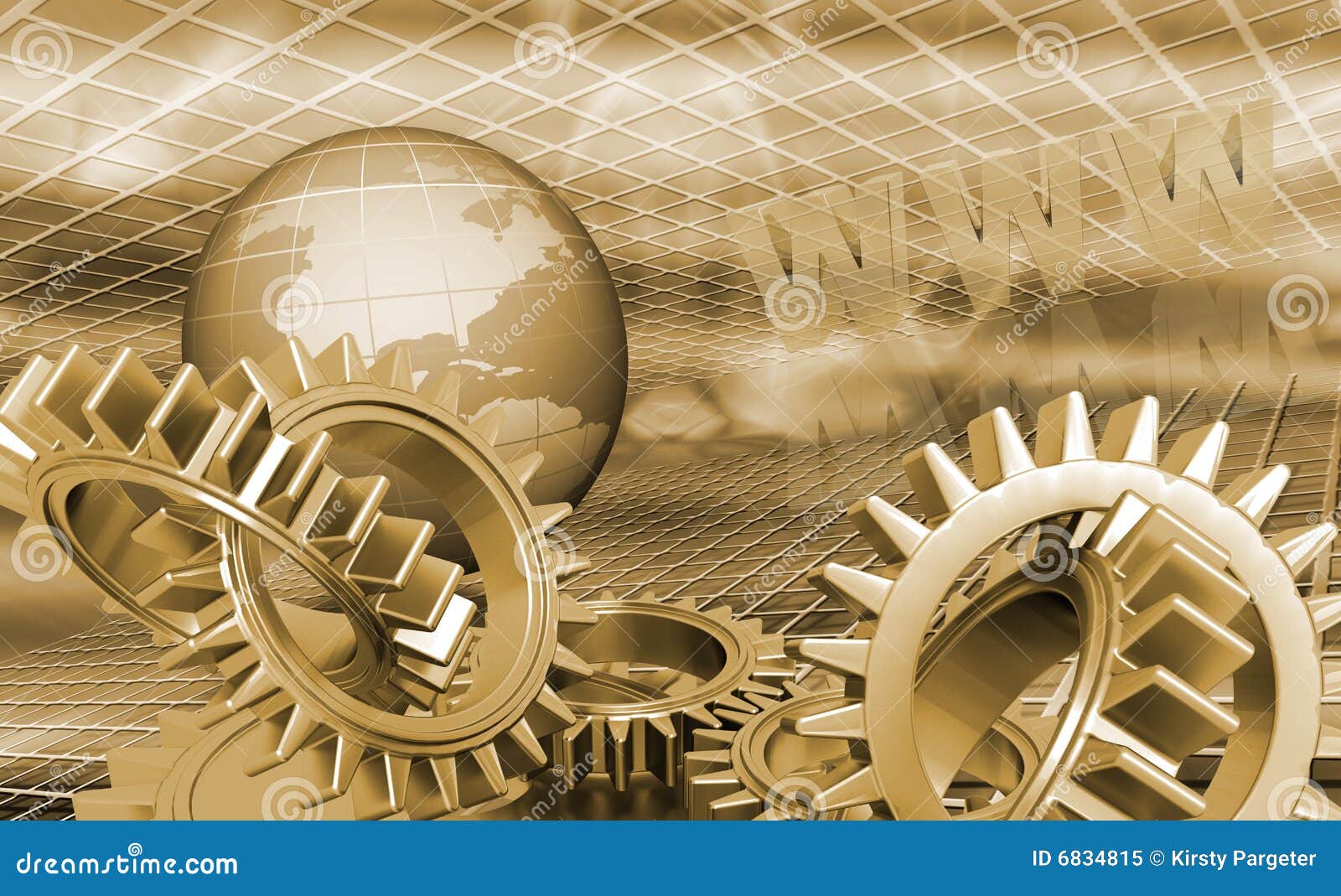 Globe with gears stock illustration. Illustration of internet - 6834815