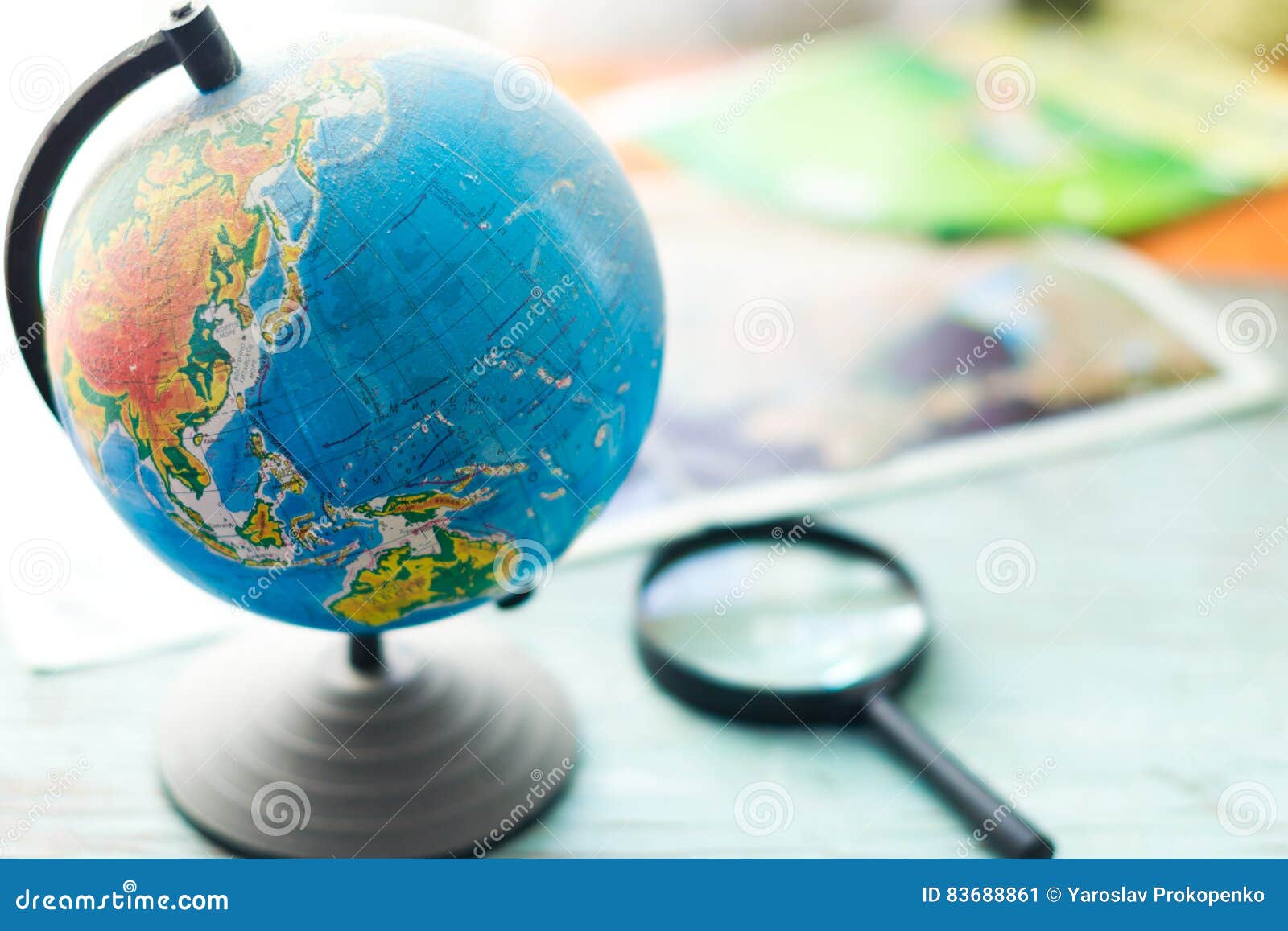 Globe with Geographical Maps Stock Image - Image of concepts, plan ...