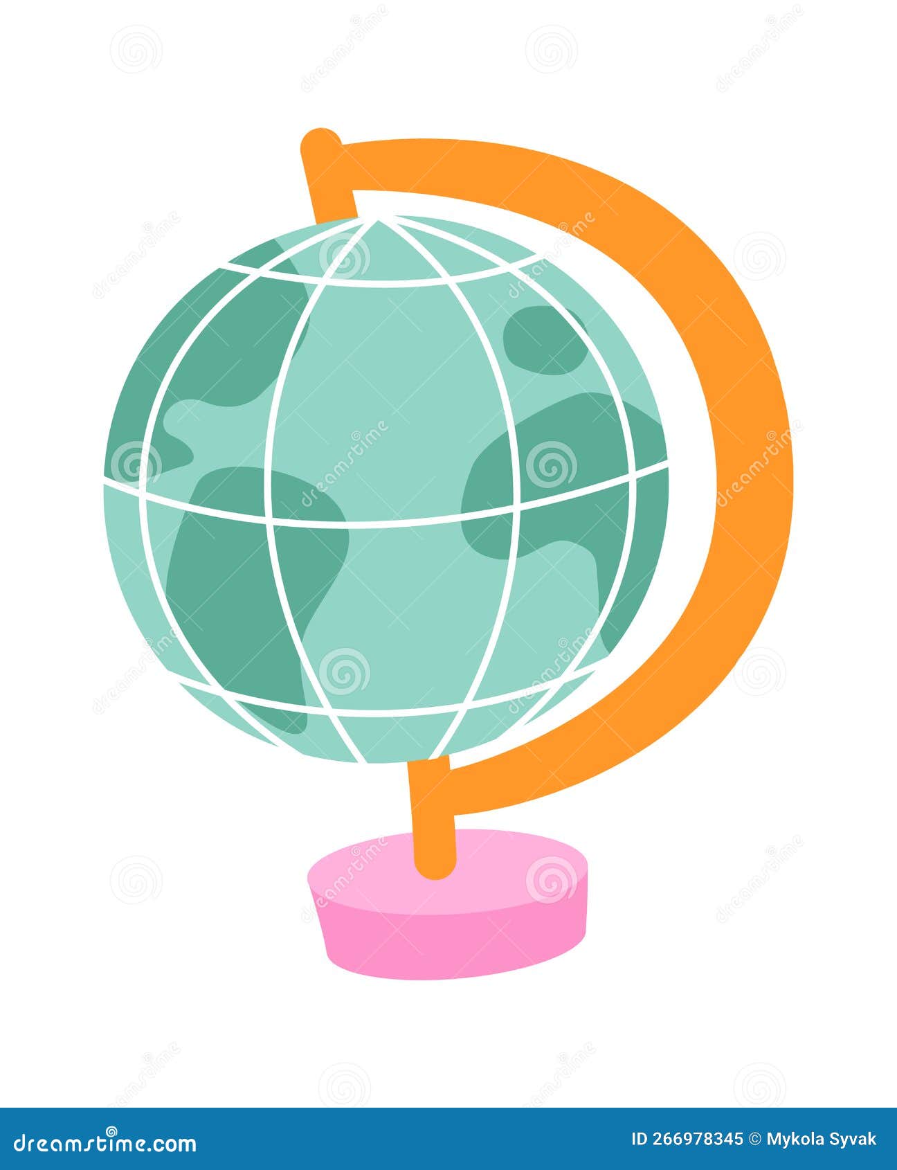 Geography Lessons At School, Globe And Prize Cartoon Vector ...