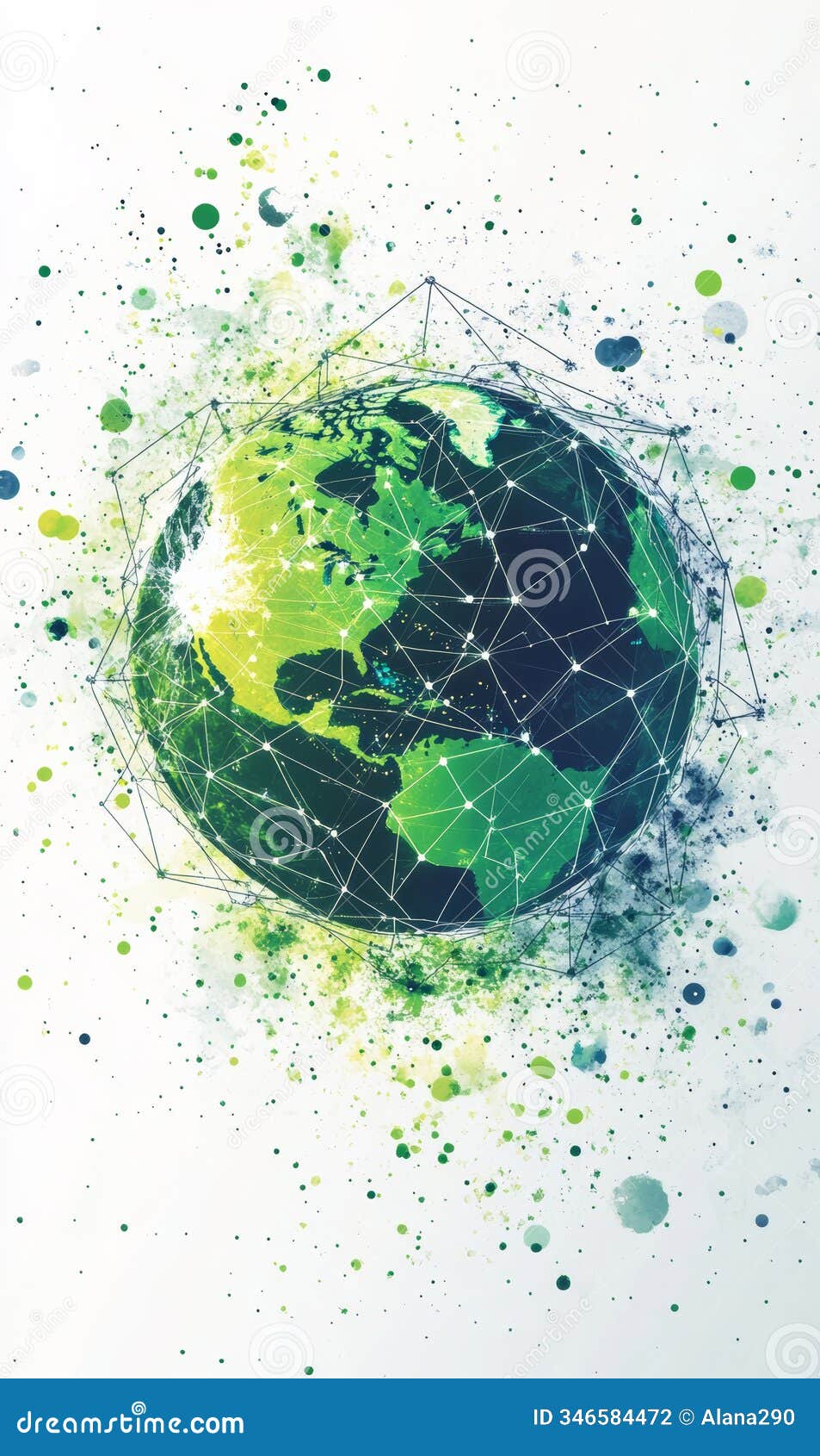 Globe with Global Connection Lines and Lights. Worldwide Technology ...