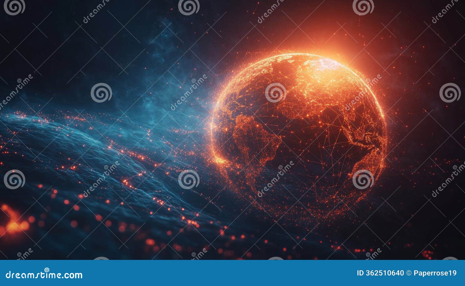 Globe Global Connectivity and Networking Earth Stock Photo - Image of ...
