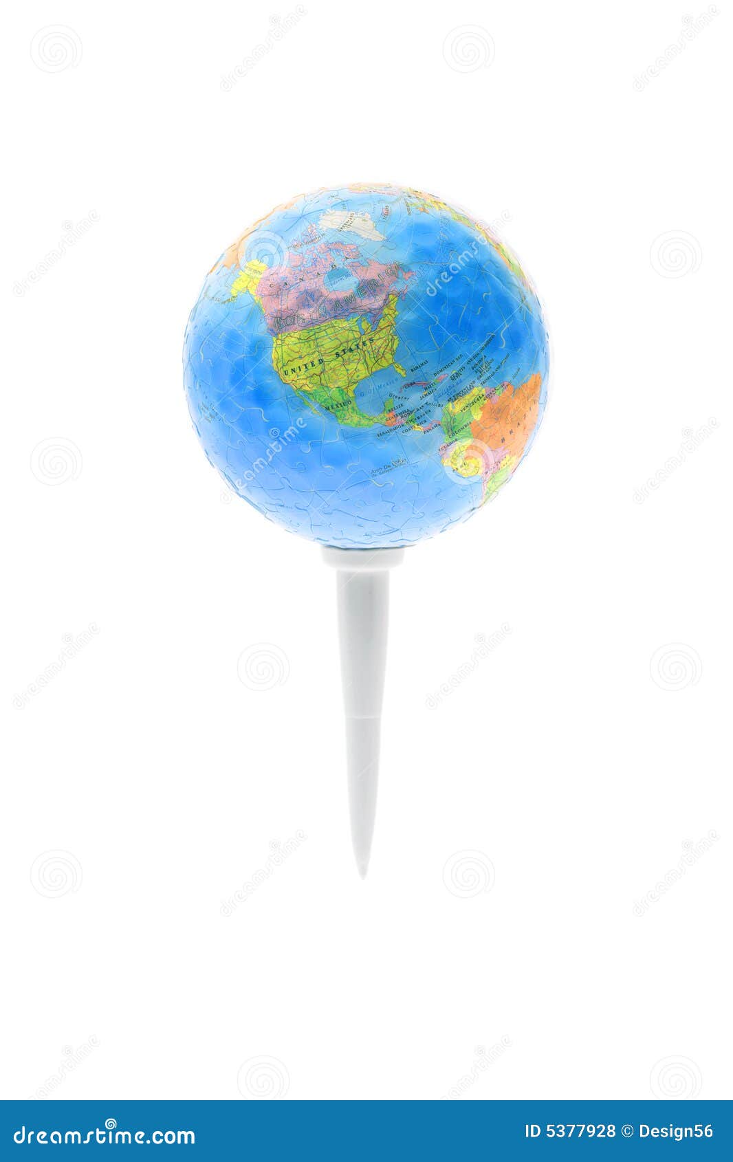 Globe on golf tee stock photo. Image of ball, concept - 5377928