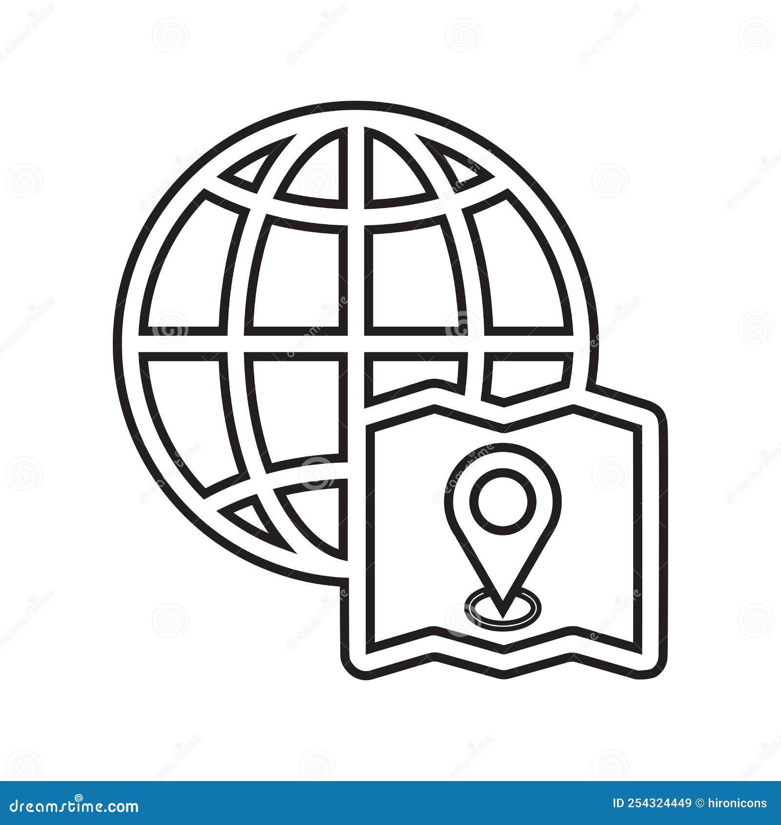 Globe, Gps, Map Outline Icon. Line Art Vector Stock Vector ...
