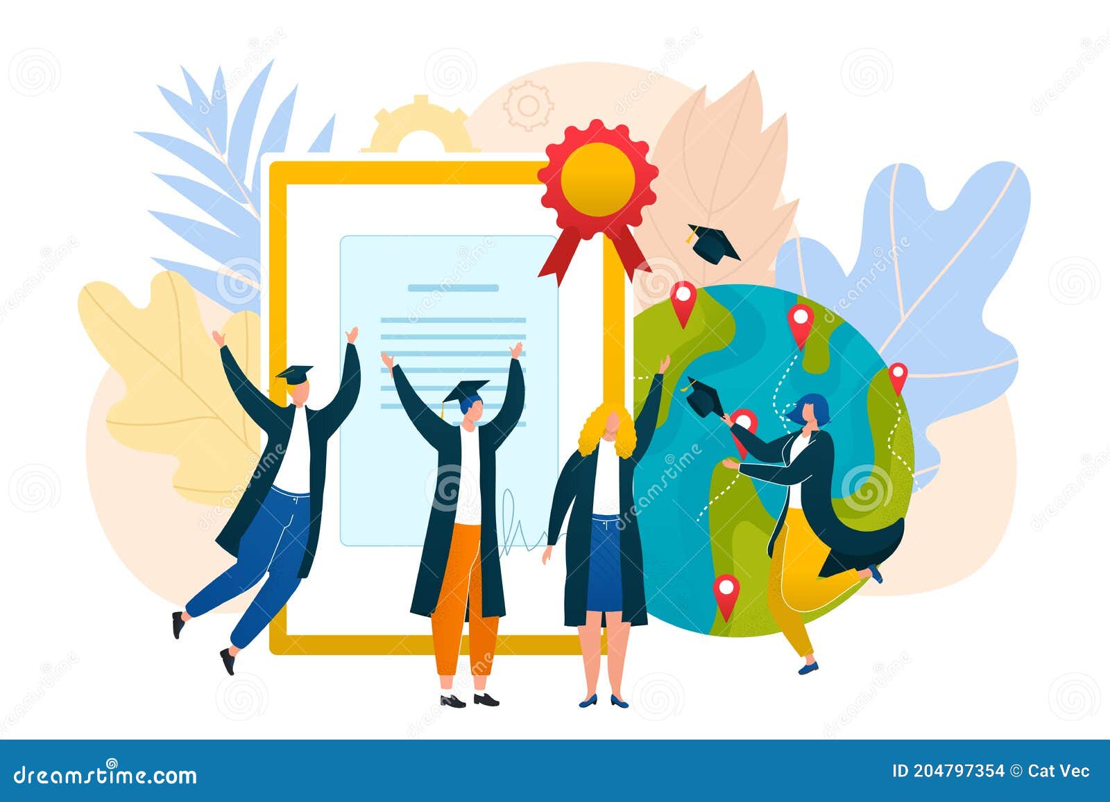 Globe Graduate, Student People Get College Knowledge and University ...