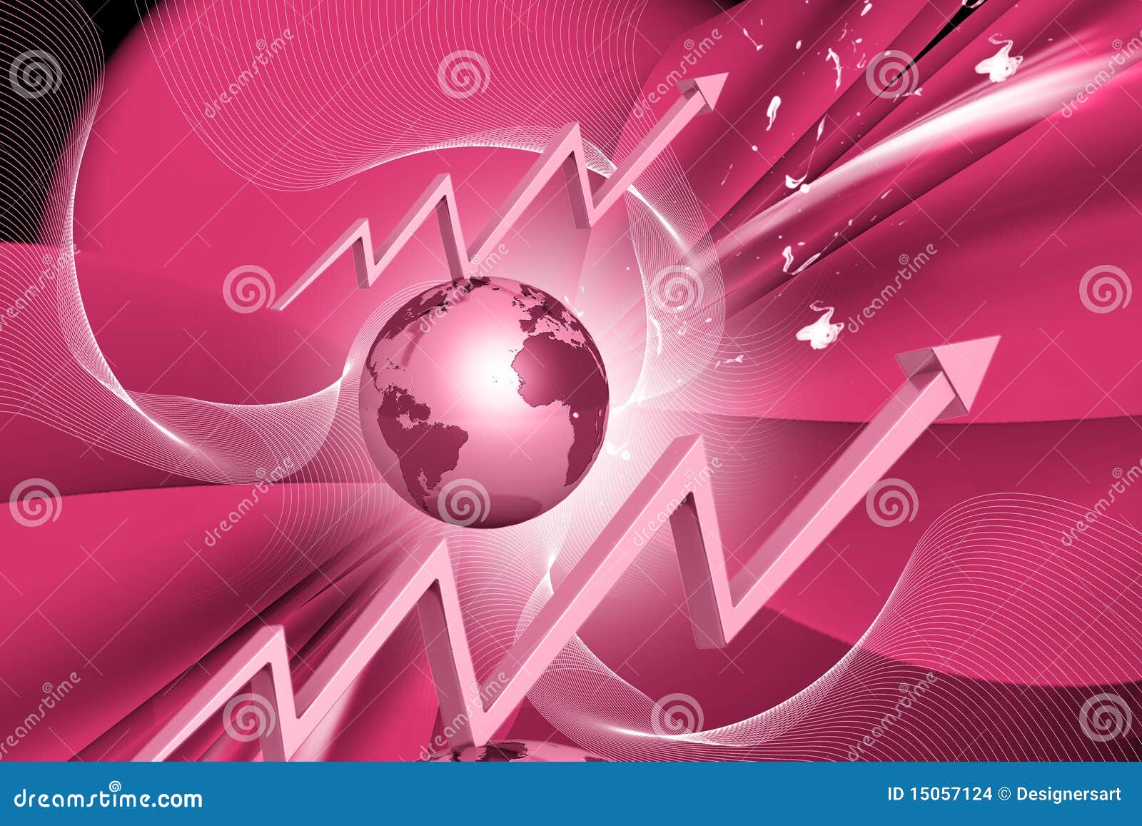 Globe and graph stock illustration. Illustration of magenta - 15057124