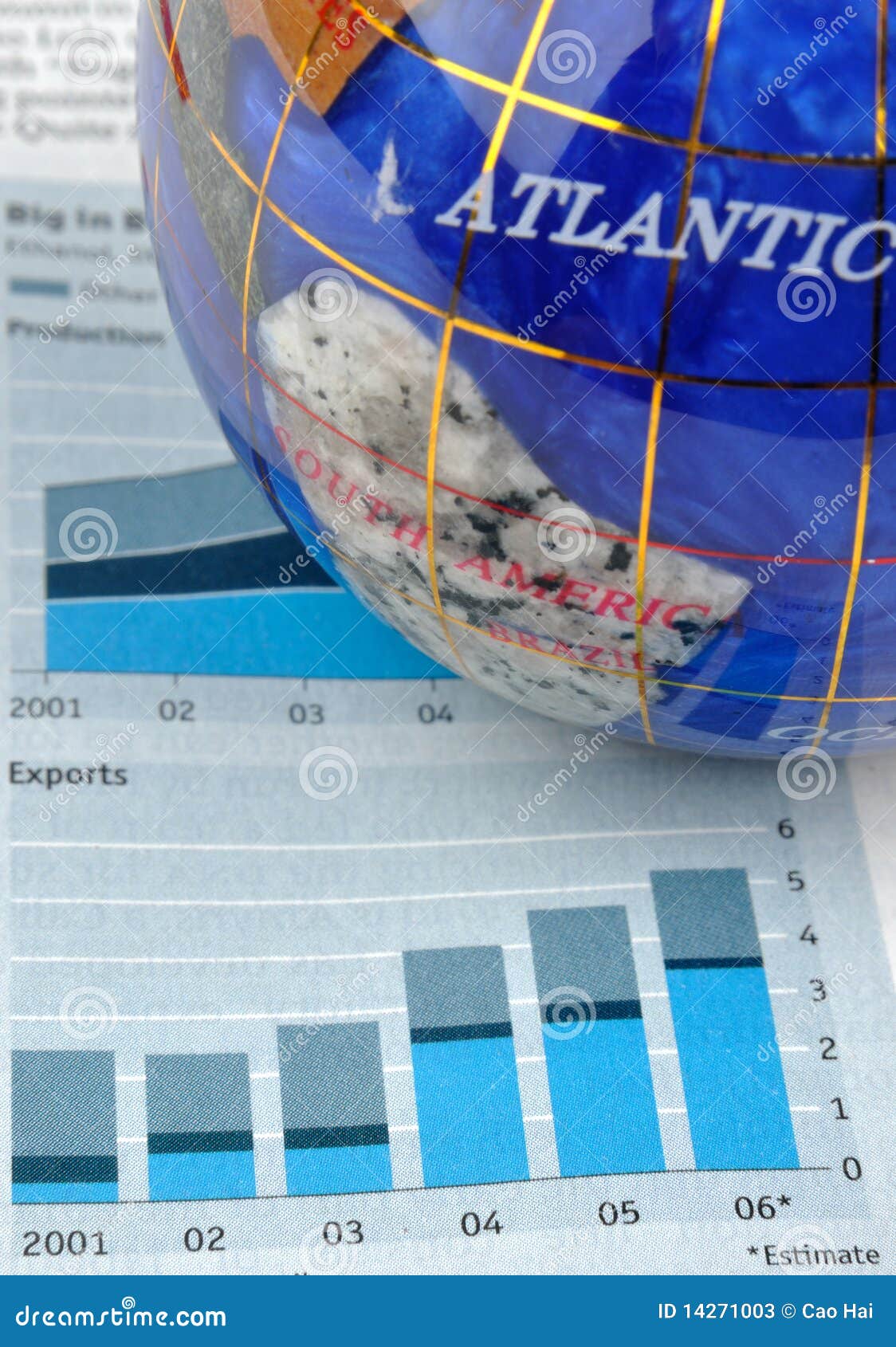 Globe and graph of economy stock image. Image of information - 14271003