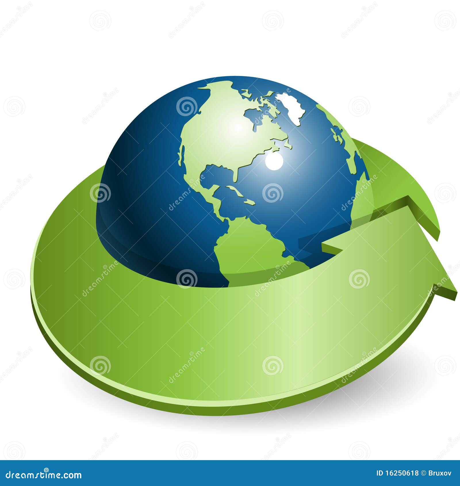 Globe and green arrow stock vector. Illustration of earth - 16250618