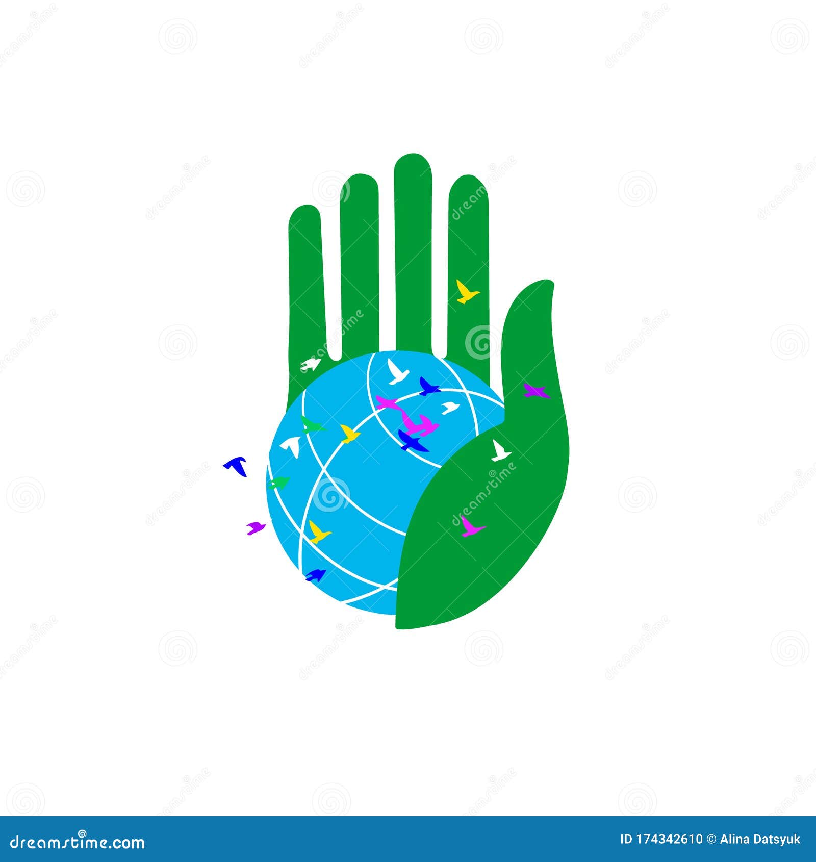 Globe in the Green Hand. Hand Holding Globe Icon. Environmental Hand ...
