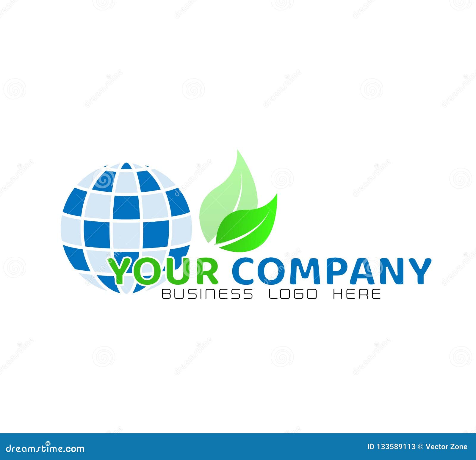Globe, Green World Logo and Icon Element on White Background Stock ...