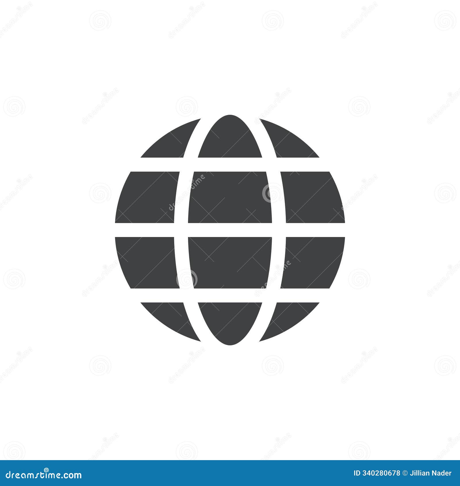 Globe Grid Icon Simple Vector Symbol Stock Vector - Illustration of ...