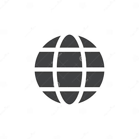 Globe Grid Icon Simple Vector Symbol Stock Vector - Illustration of ...
