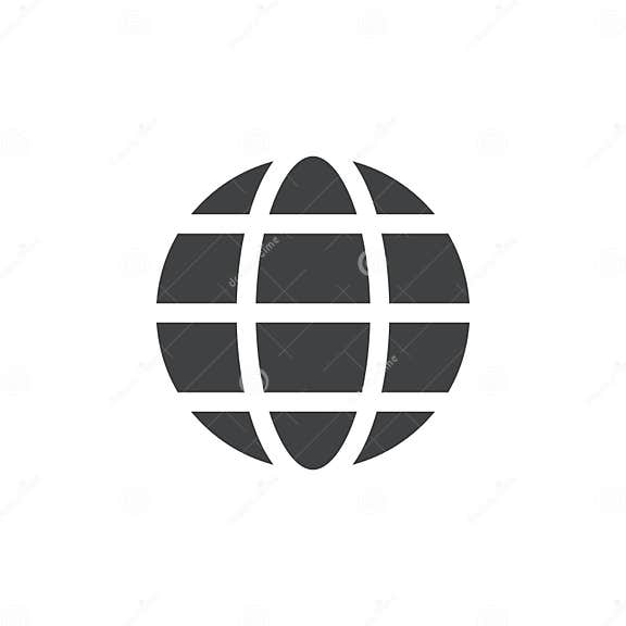 Globe Grid Icon Simple Vector Symbol Stock Vector - Illustration of ...