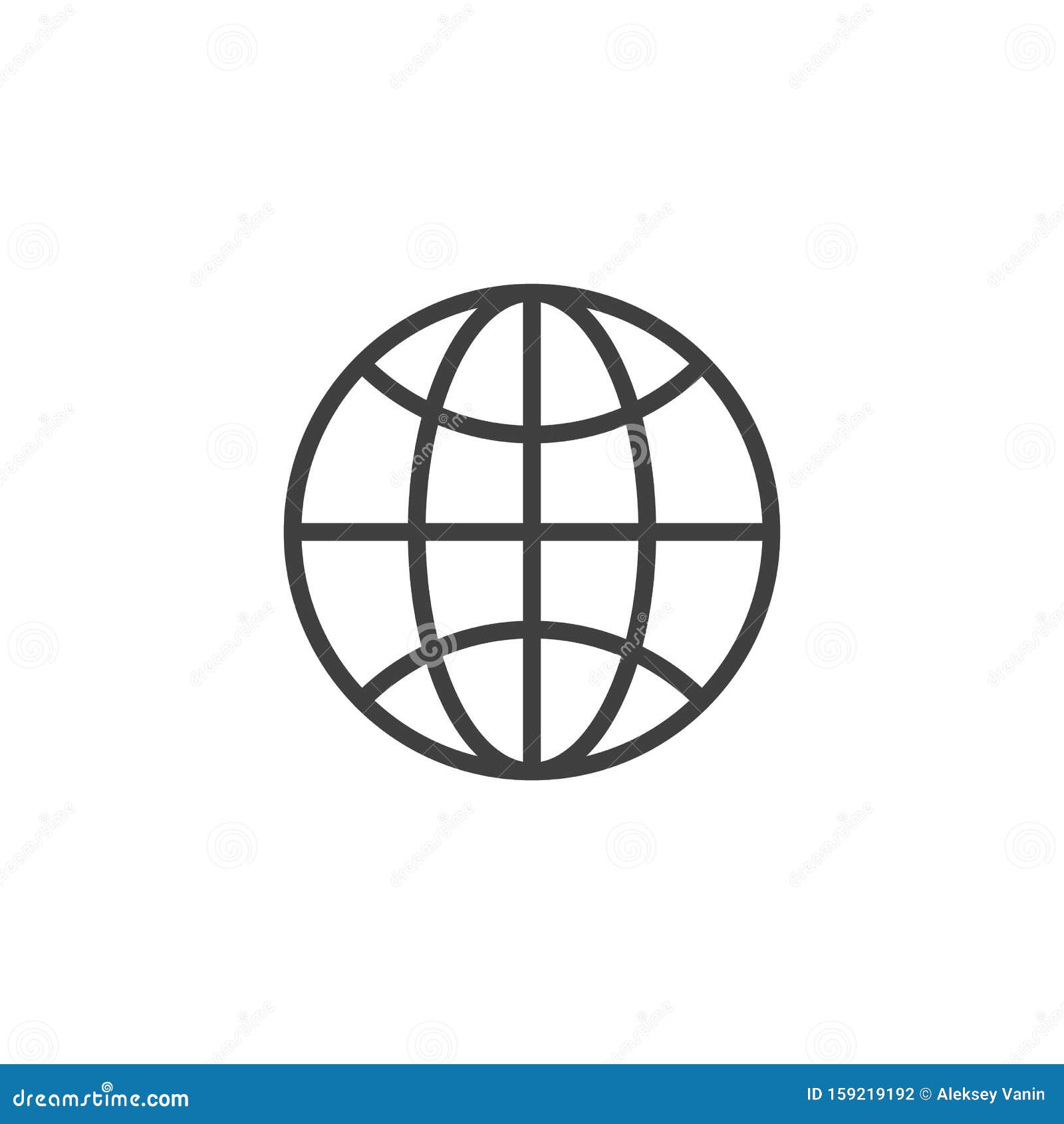 Globe grid line icon stock vector. Illustration of ball - 159219192