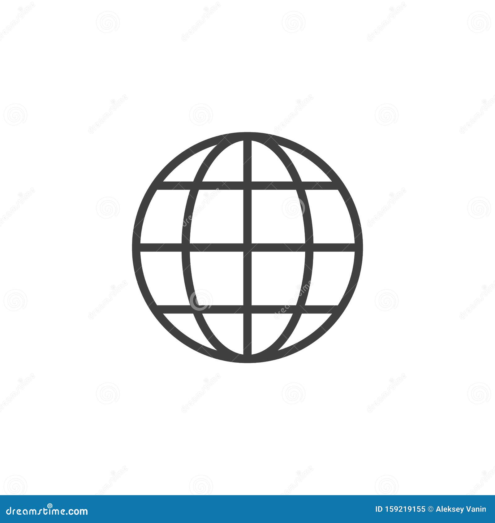 Globe grid line icon stock vector. Illustration of sign - 159219155