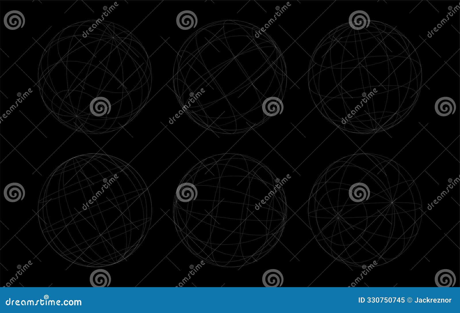 Globe Grid Spheres. 3D Spheres Wireframe Stock Illustration ...