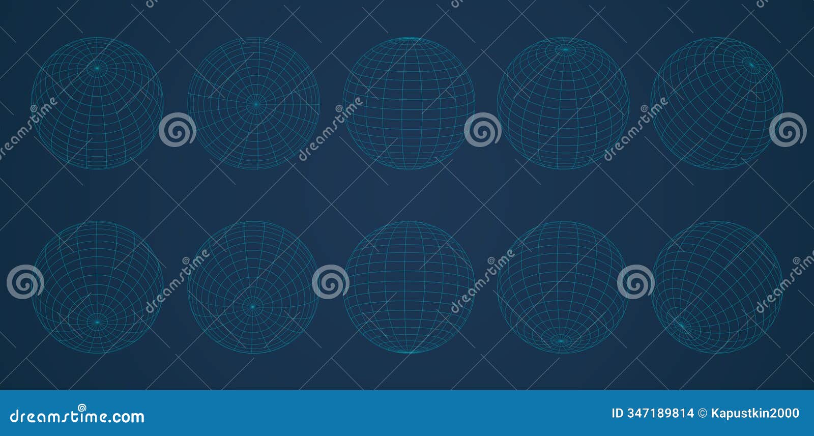 Globe Grid Spheres. Striped 3D Wireframe Spheres, Geometry Globe Grid ...