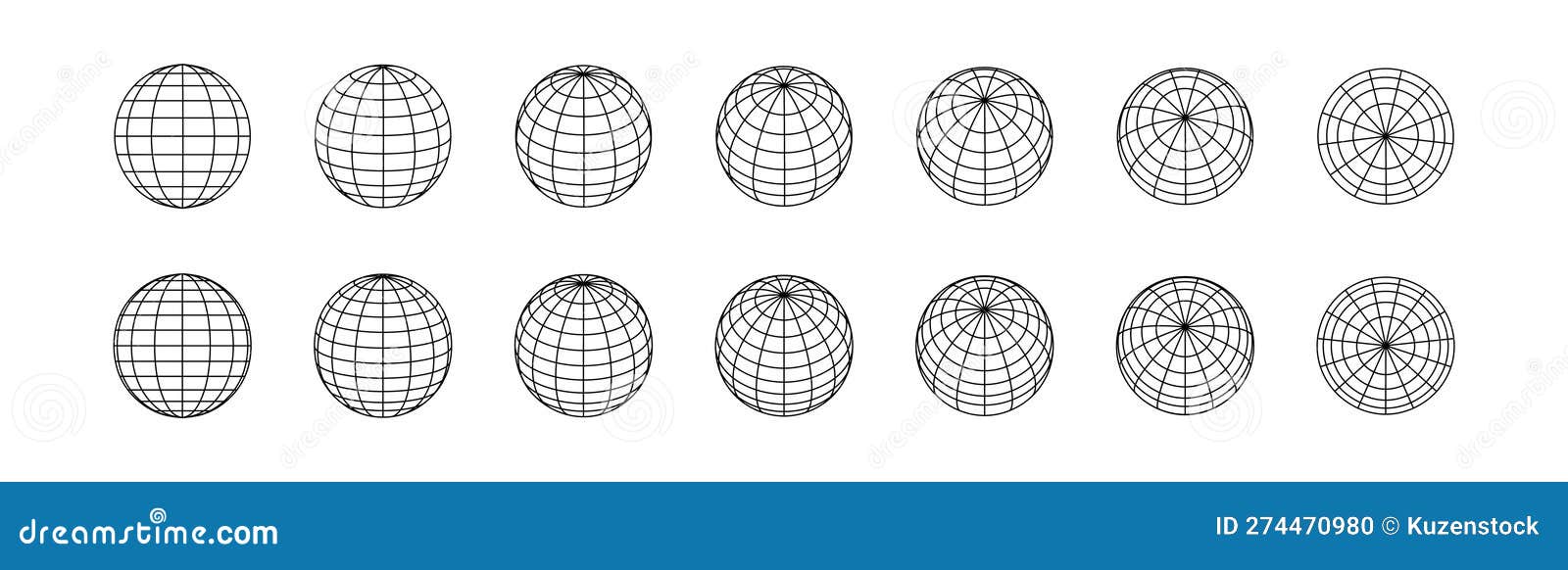 Globe Grids. 3D Spheres Various Position Stock Vector - Illustration of ...