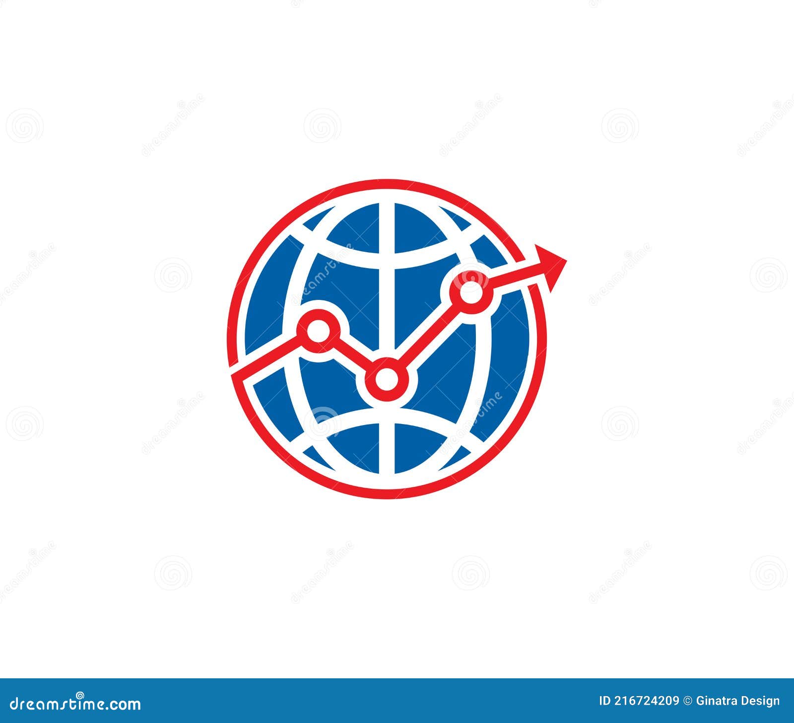 Globe and Growth Arrow Sign Stock Vector - Illustration of growth ...